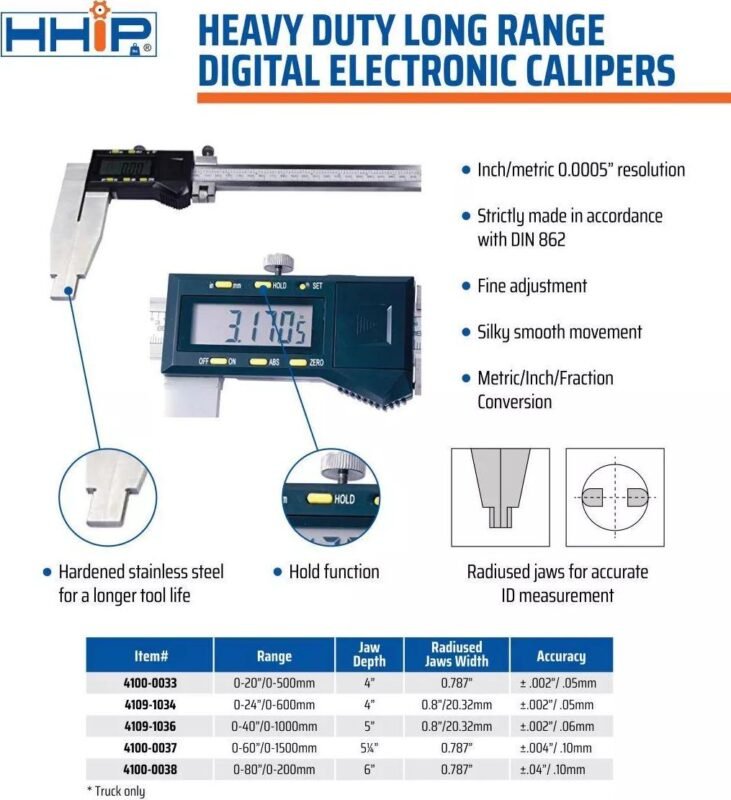 DASQUA 24 INCH / 600MM LONG DIGITAL ELECTRONIC CALIPER*use 2220-8116 ...