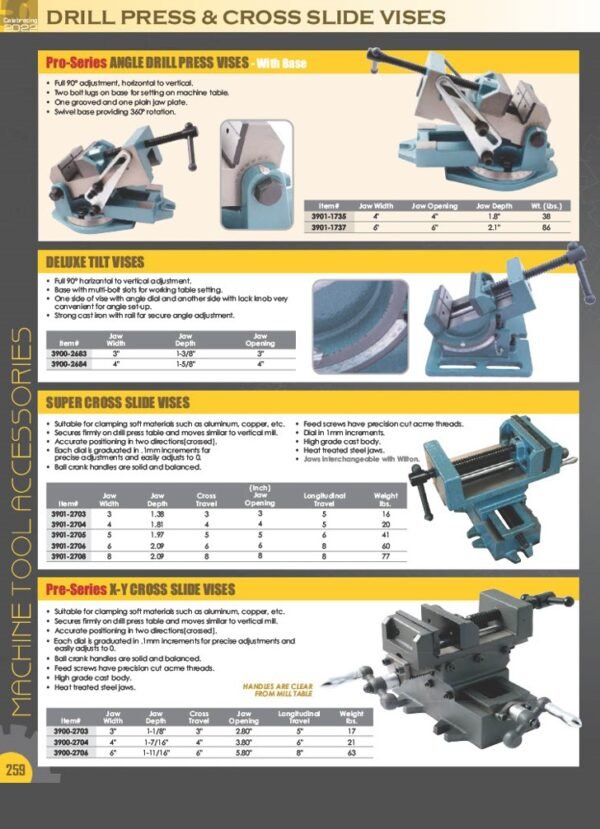 PRO-SERIES LOW PROFILE 8" DRILL PRESS VISE (3901-0178)